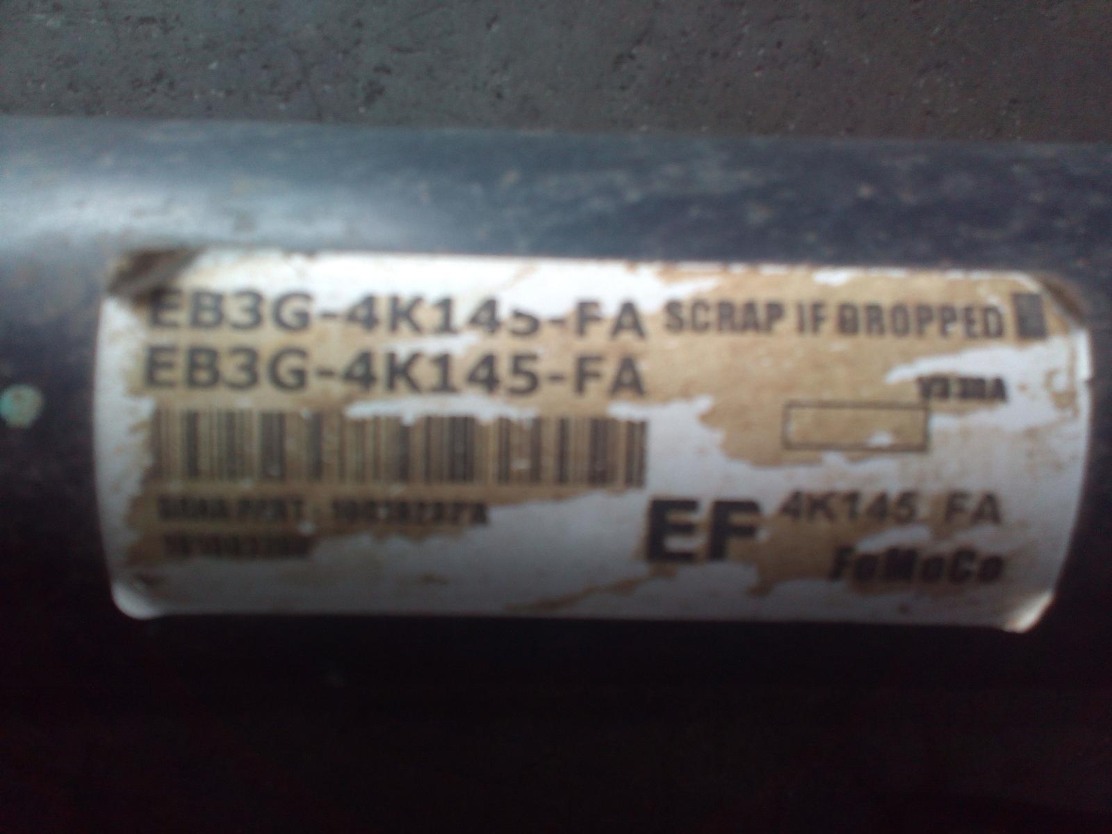 Rear Drive Shaft Ranger Ford 2017