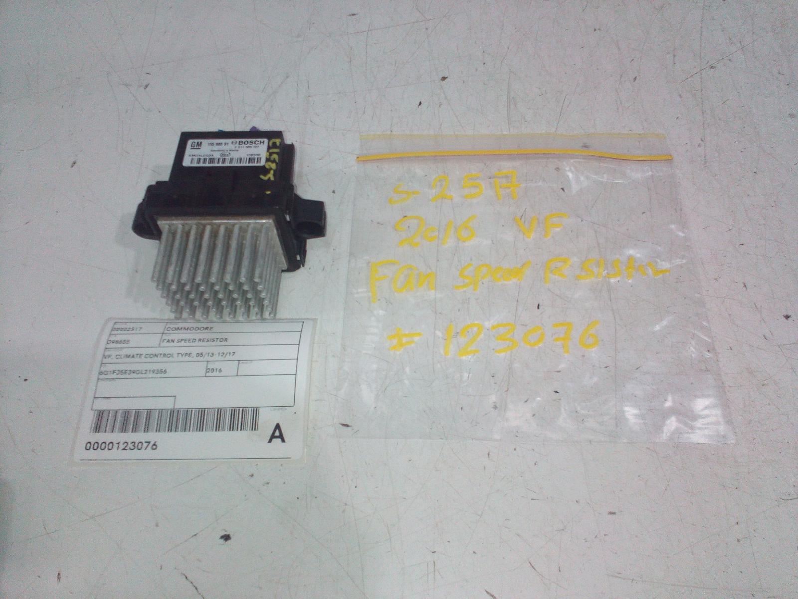Fan Speed Resistor Commodore Holden 2016