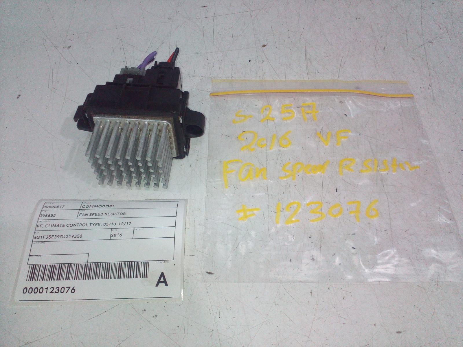 Fan Speed Resistor Commodore Holden 2016